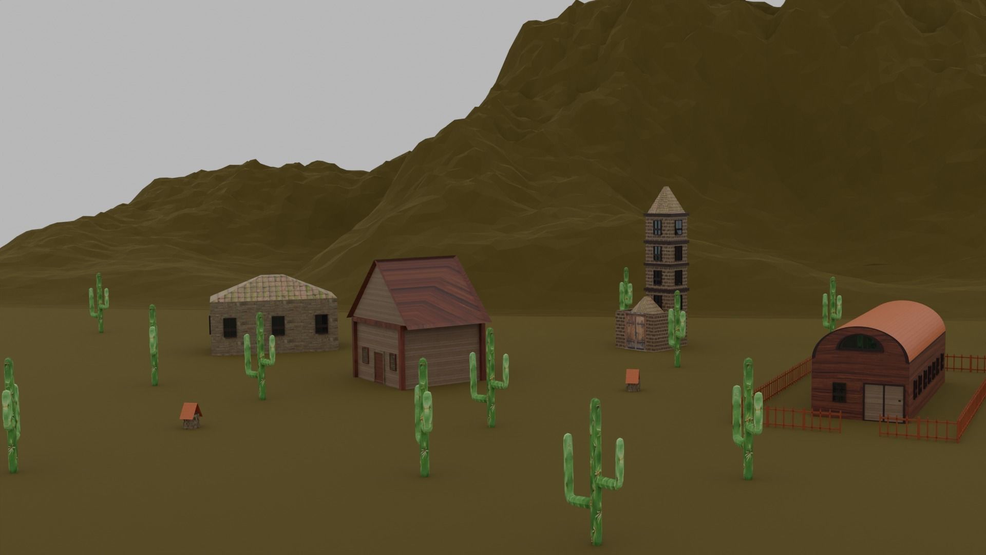 3D model Low Poly Desert City VR / AR / low-poly | CGTrader