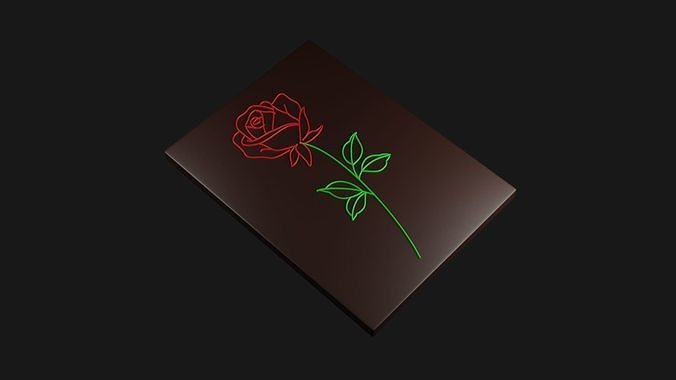 Rose Line Art with Frame 3D model 3D printable | CGTrader