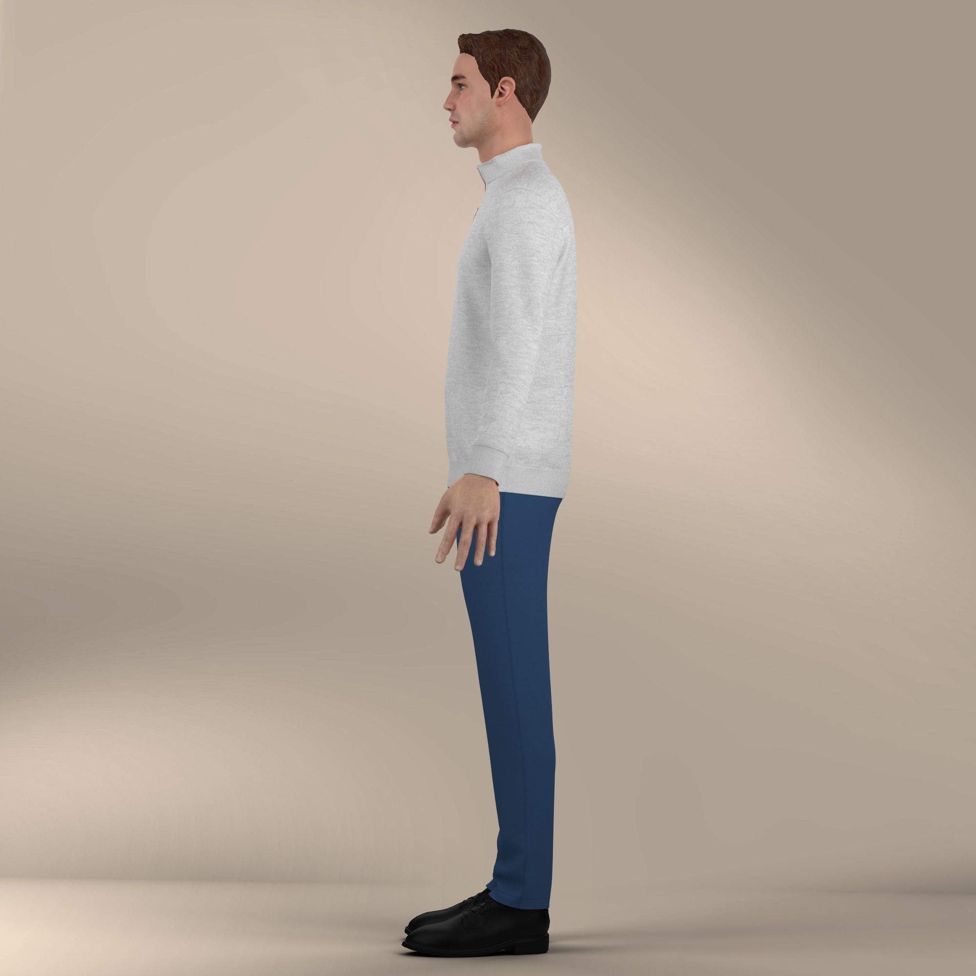 Men outfit sweater pants Marvelous Designer Clo3d 3D model | CGTrader