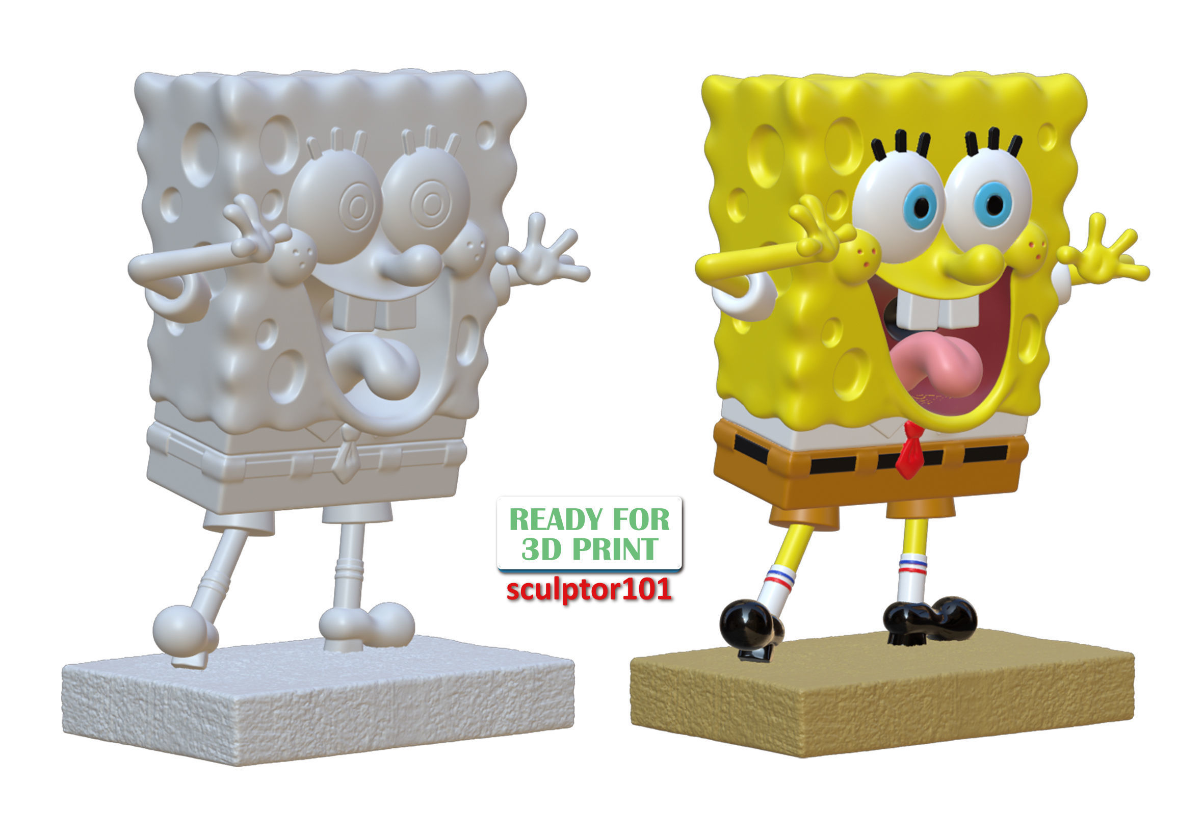 SpongeBob SquarePants 3D model 3D printable | CGTrader