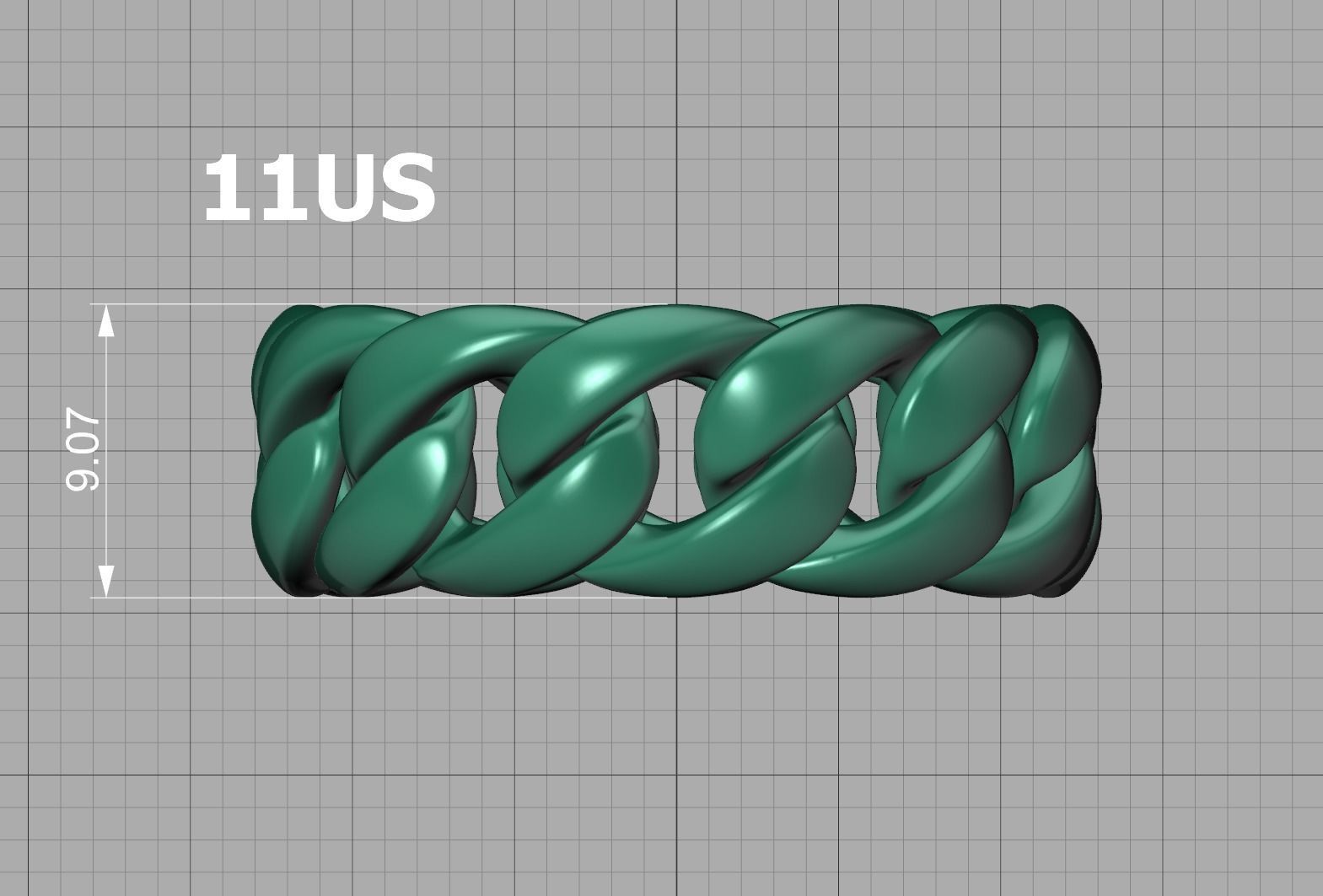 Cuban Link Chain Ring Heavy 9mm wide stackable Ring 3D model 3D ...