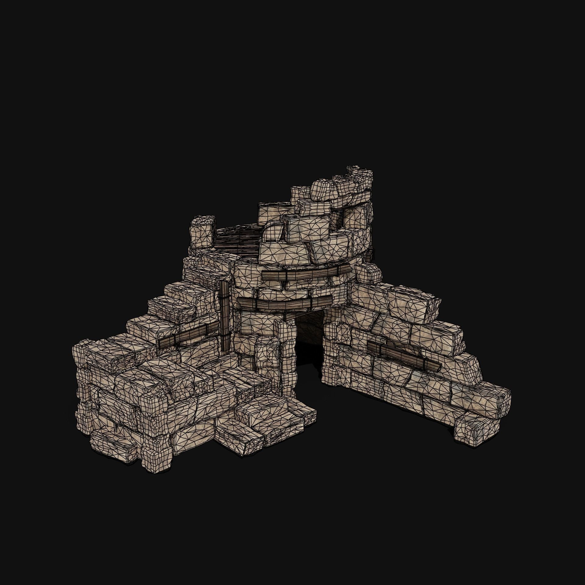 3D model CASTLE RUIN WALLS TOWER WALL WATCHTOWER CONSTRUCTION ...