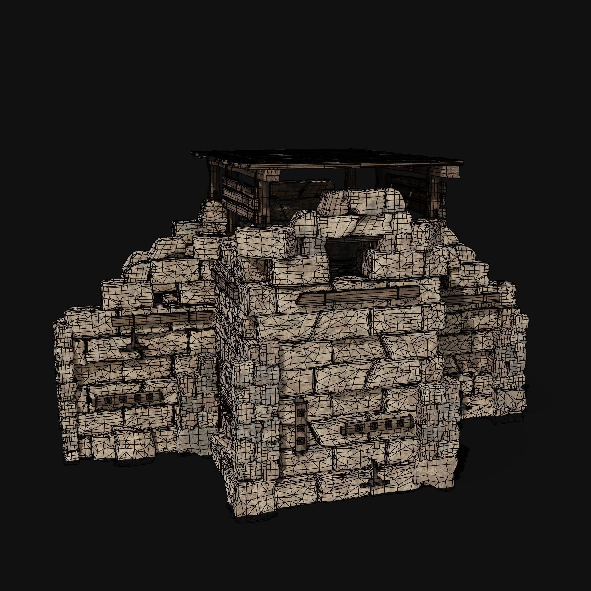3D model CASTLE RUIN WALLS TOWER WALL WATCHTOWER CONSTRUCTION ...