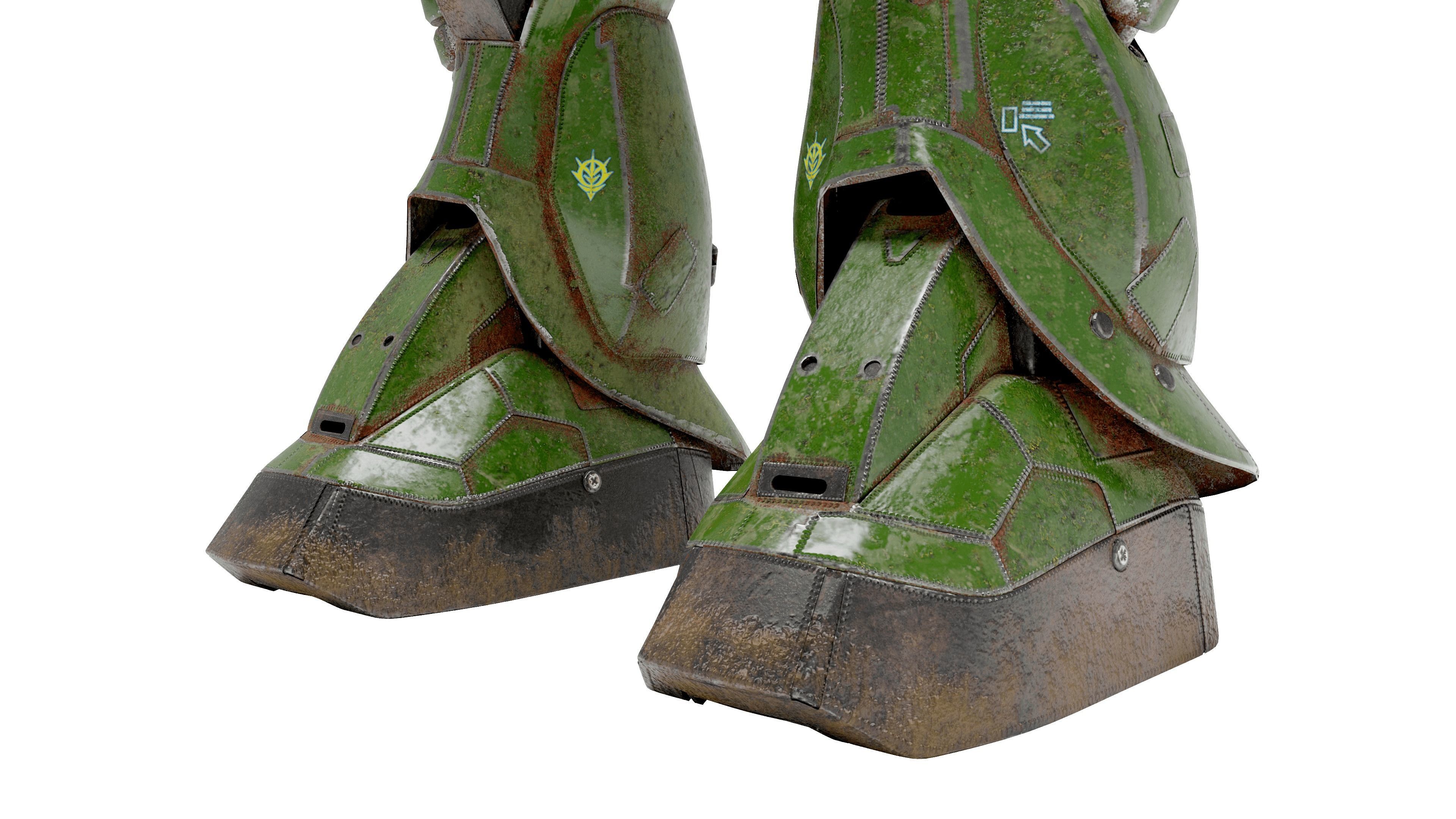 MS-06F Zaku Mobile Suit UC 0079 3D model rigged | CGTrader