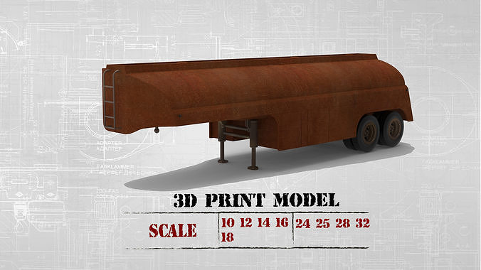 Fuel Tanker trailer for Truck from the movie Duel 3D model 3D printable ...