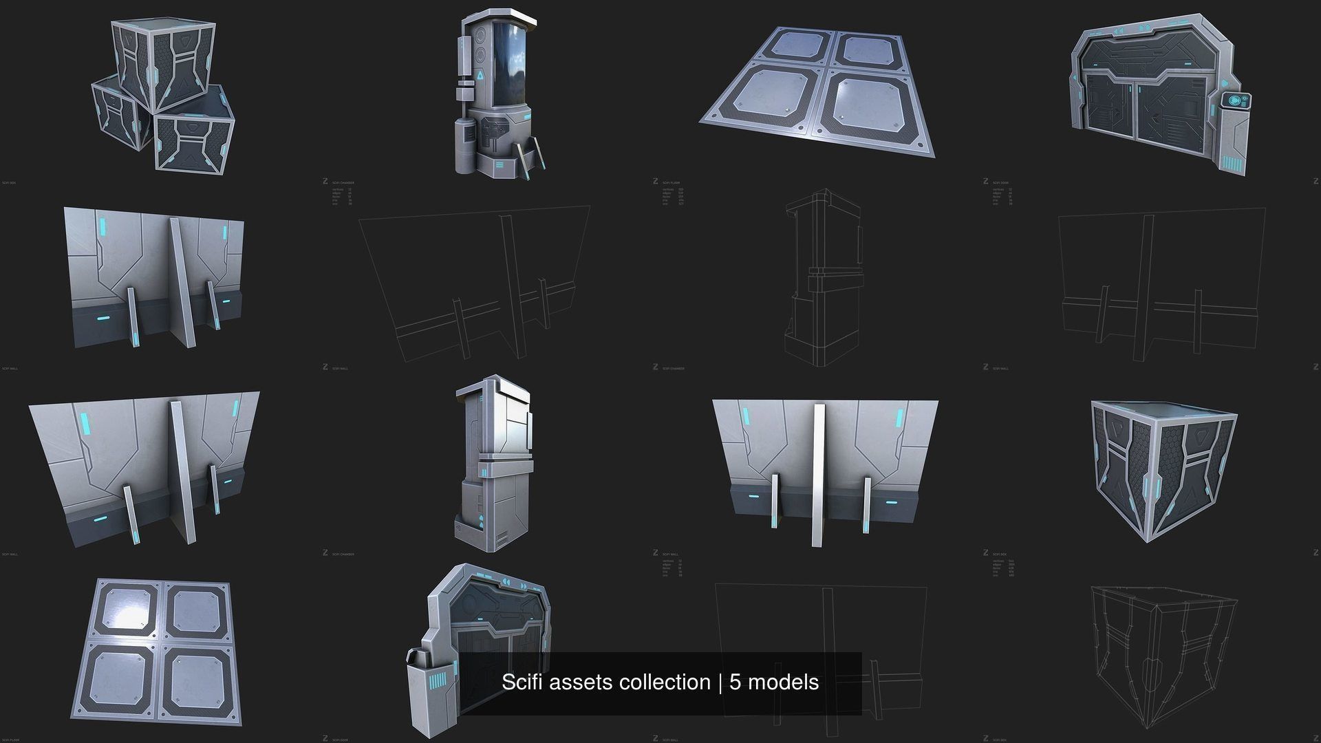 Scifi assets collection VR / AR / low-poly | CGTrader