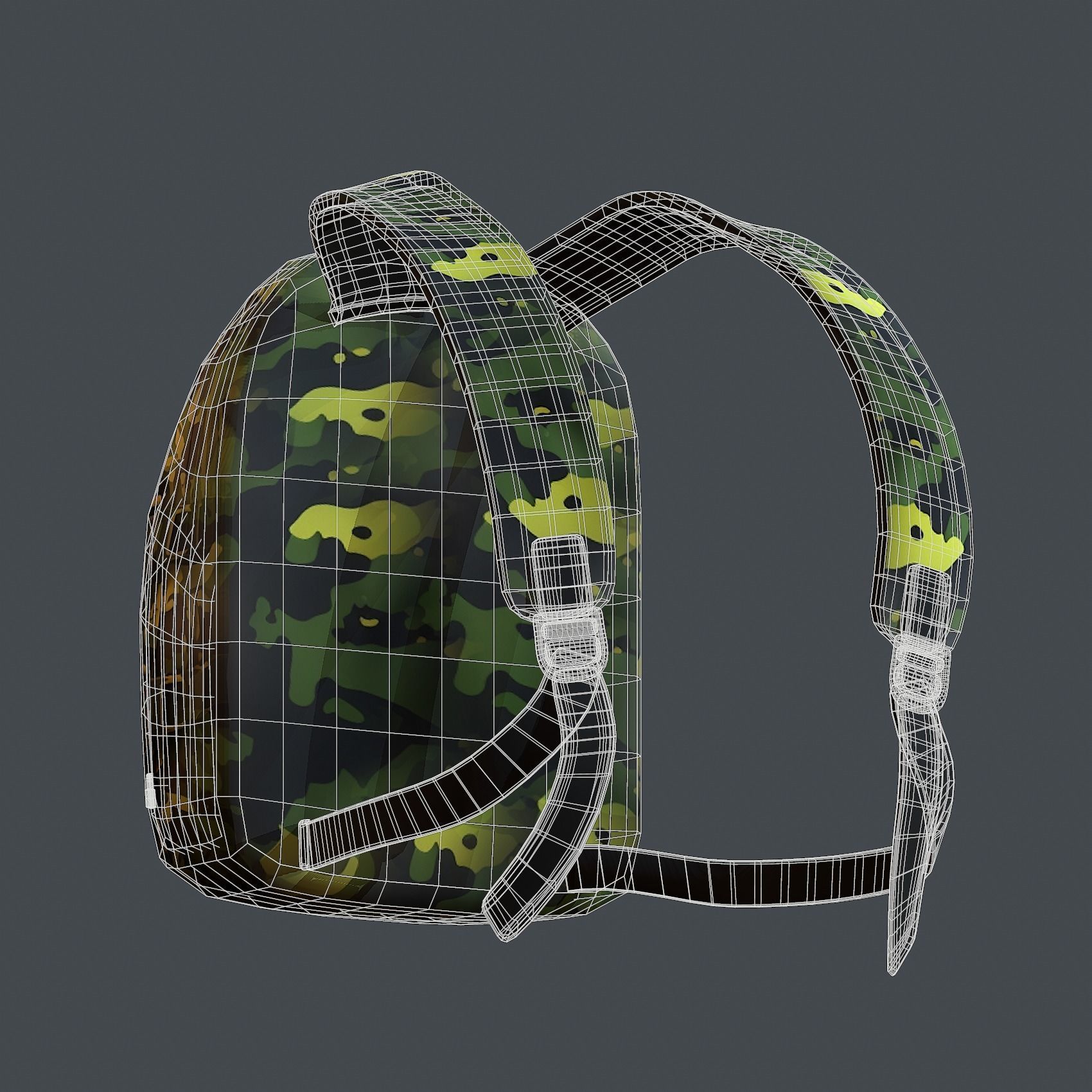 3D model Backpack Camping Generic military human bag storqge baggage VR ...