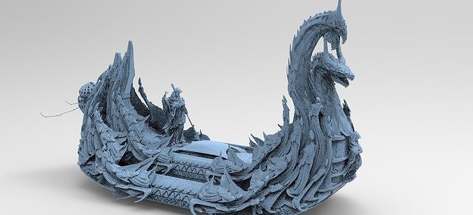 Kharon the Ferryman boat with ferryman 3D model | CGTrader