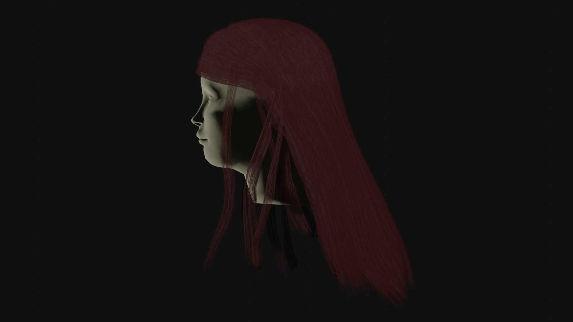 3D model Very Low Poly Realistic Straight Hair VR / AR / low-poly ...