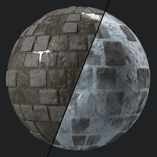 Texture Pavement Materials 27- Slat Stone Paving - Pbr 4k Seamless VR ...