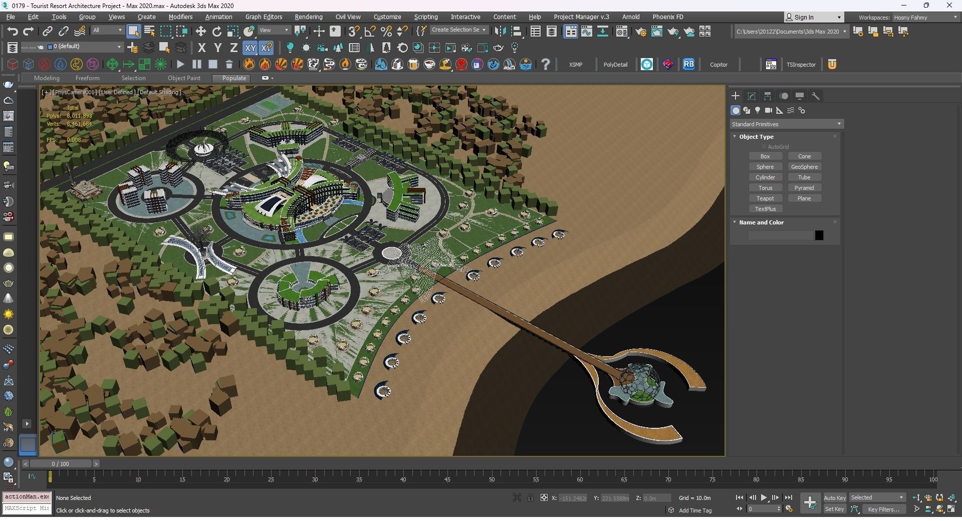 0179 - Tourist Resort Architecture 3D Project - 2D Drawing 3D model ...