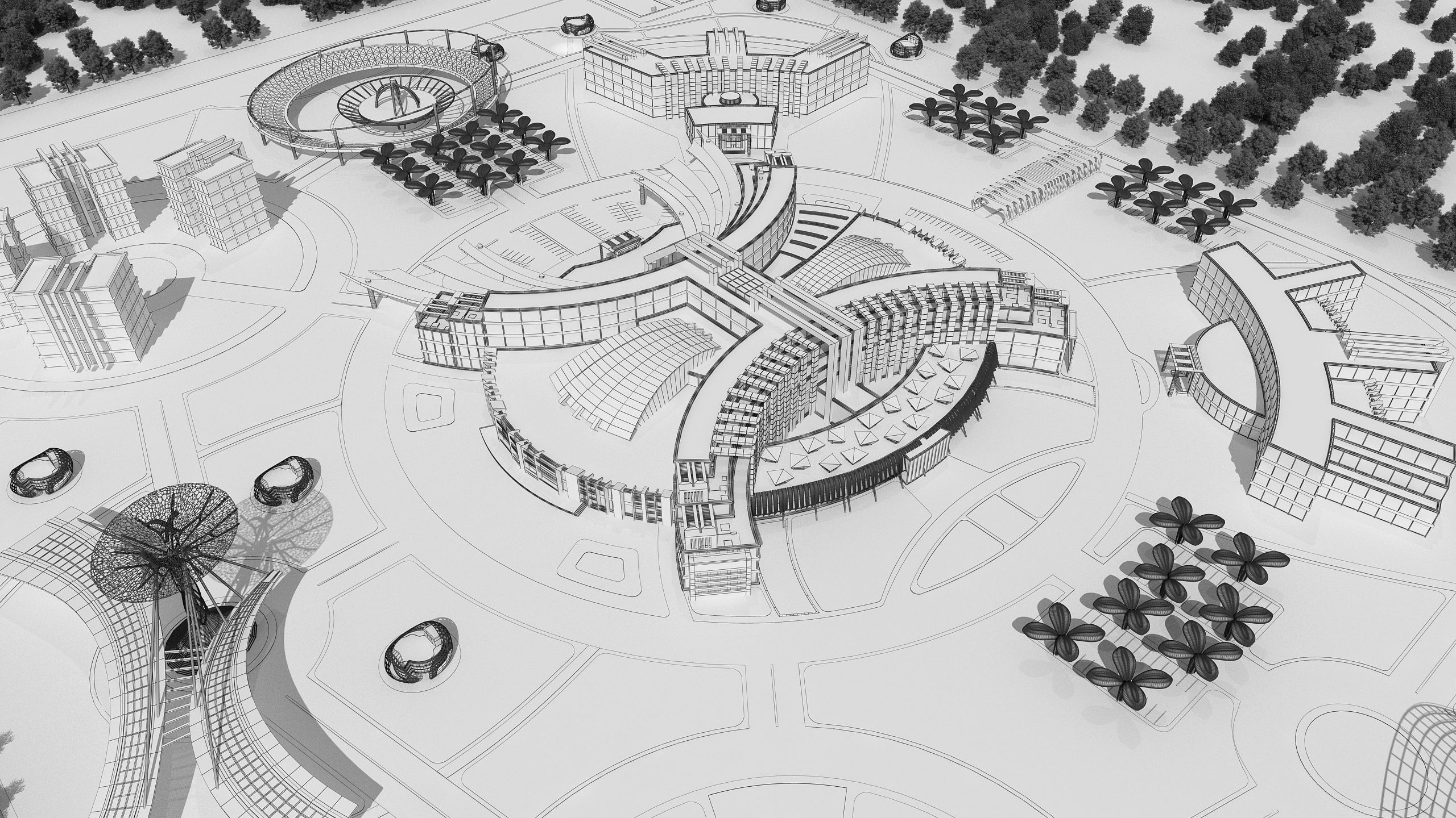 0179 - Tourist Resort Architecture 3D Project - 2D Drawing 3D model ...