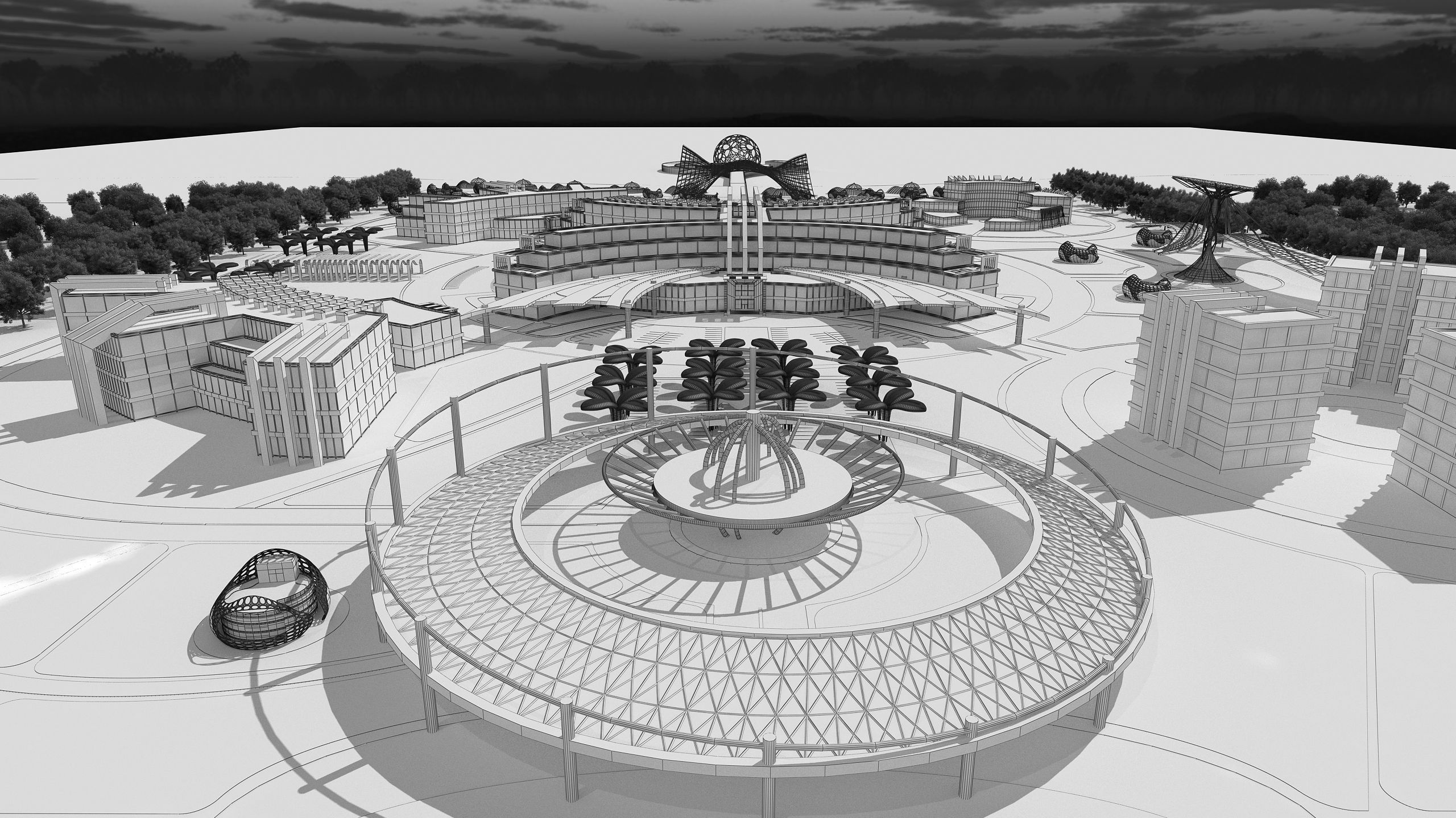 0179 - Tourist Resort Architecture 3D Project - 2D Drawing 3D model ...