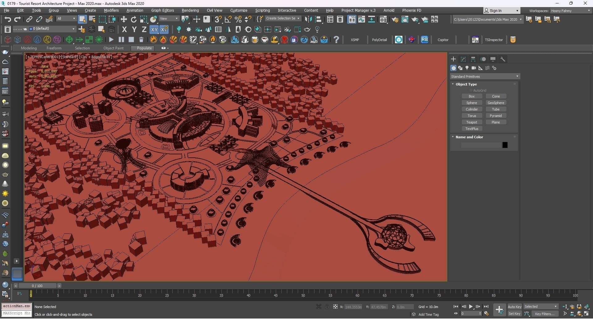 0179 - Tourist Resort Architecture 3D Project - 2D Drawing 3D model ...