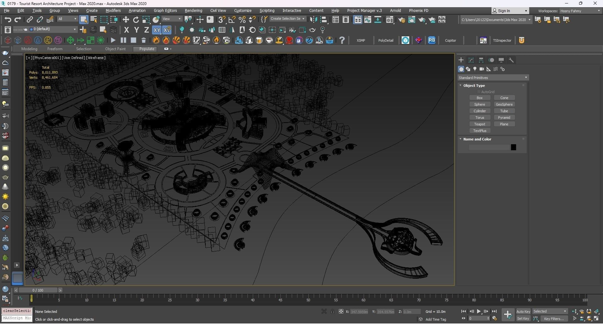 0179 - Tourist Resort Architecture 3D Project - 2D Drawing 3D model ...