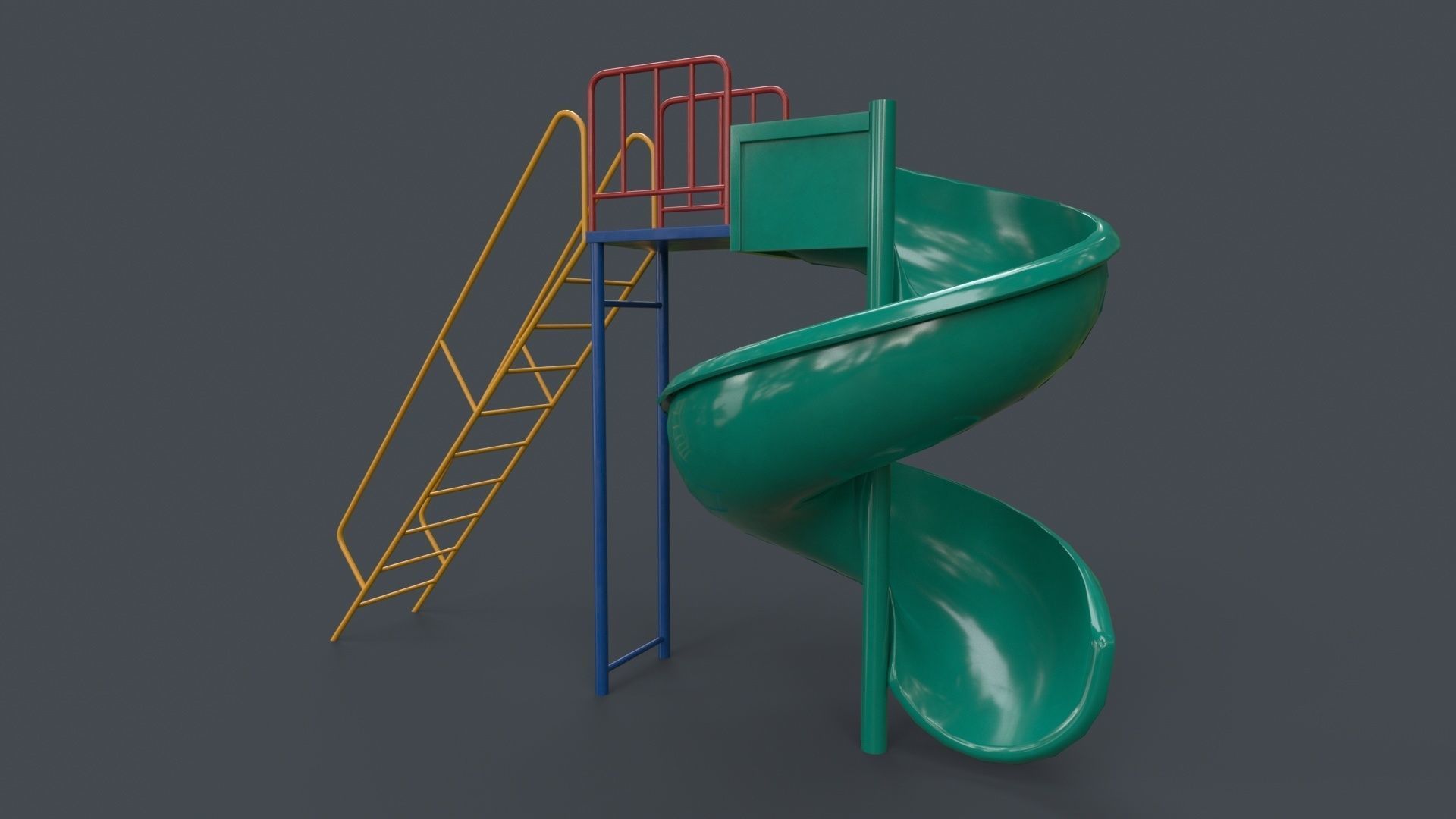 3D model PBR Modular Outdoor Spiral Tube Slide C VR / AR / low-poly ...