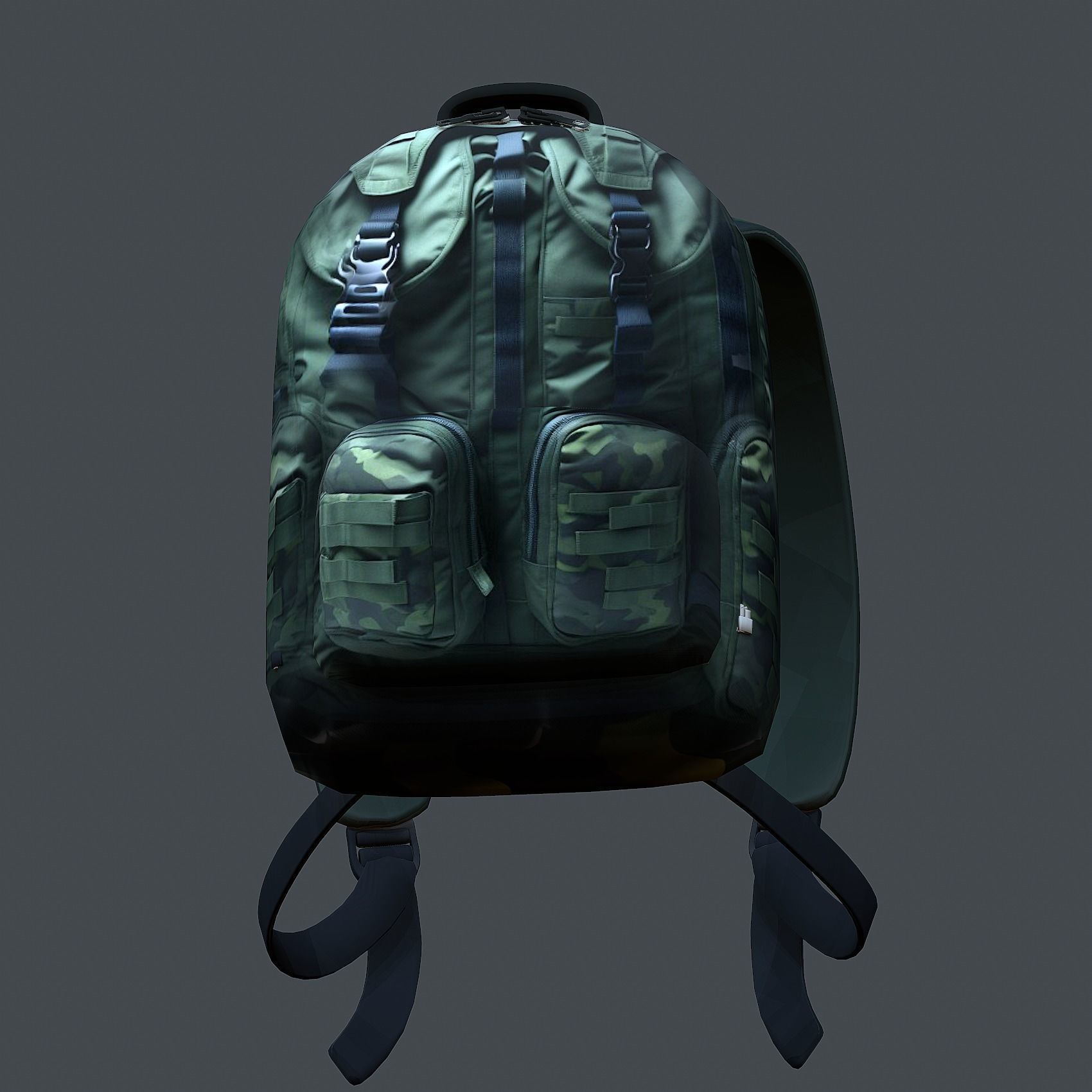 3D model Backpack Camping Generic military human bag storqge baggage VR ...