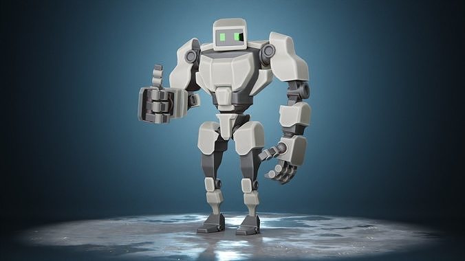 Stylized Robot free VR / AR / low-poly 3D model rigged | CGTrader