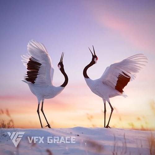 Red-Crowned Crane Animation VFX Grace 3D model animated rigged | CGTrader