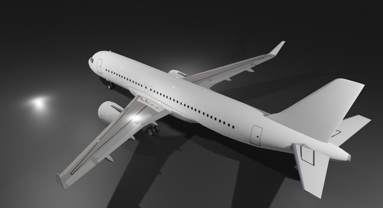 3D model Airbus a320neo model with generic livery VR / AR / low-poly ...