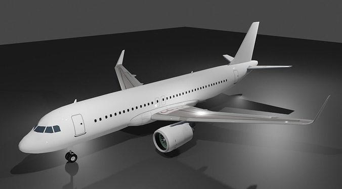 3D model Airbus a320neo model with generic livery VR / AR / low-poly ...