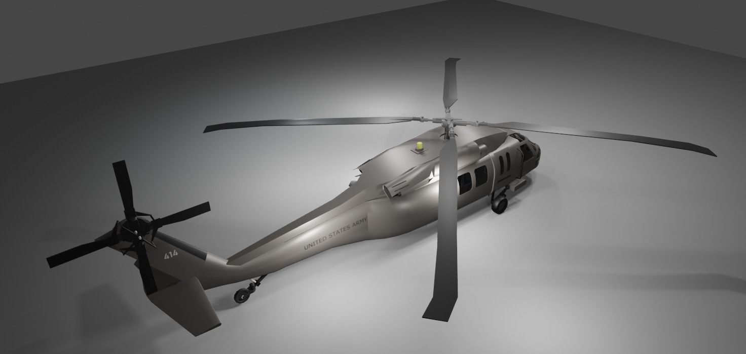 3D model Sikorksky UH-60 Blackhawk US Army Helicopter VR / AR / low ...