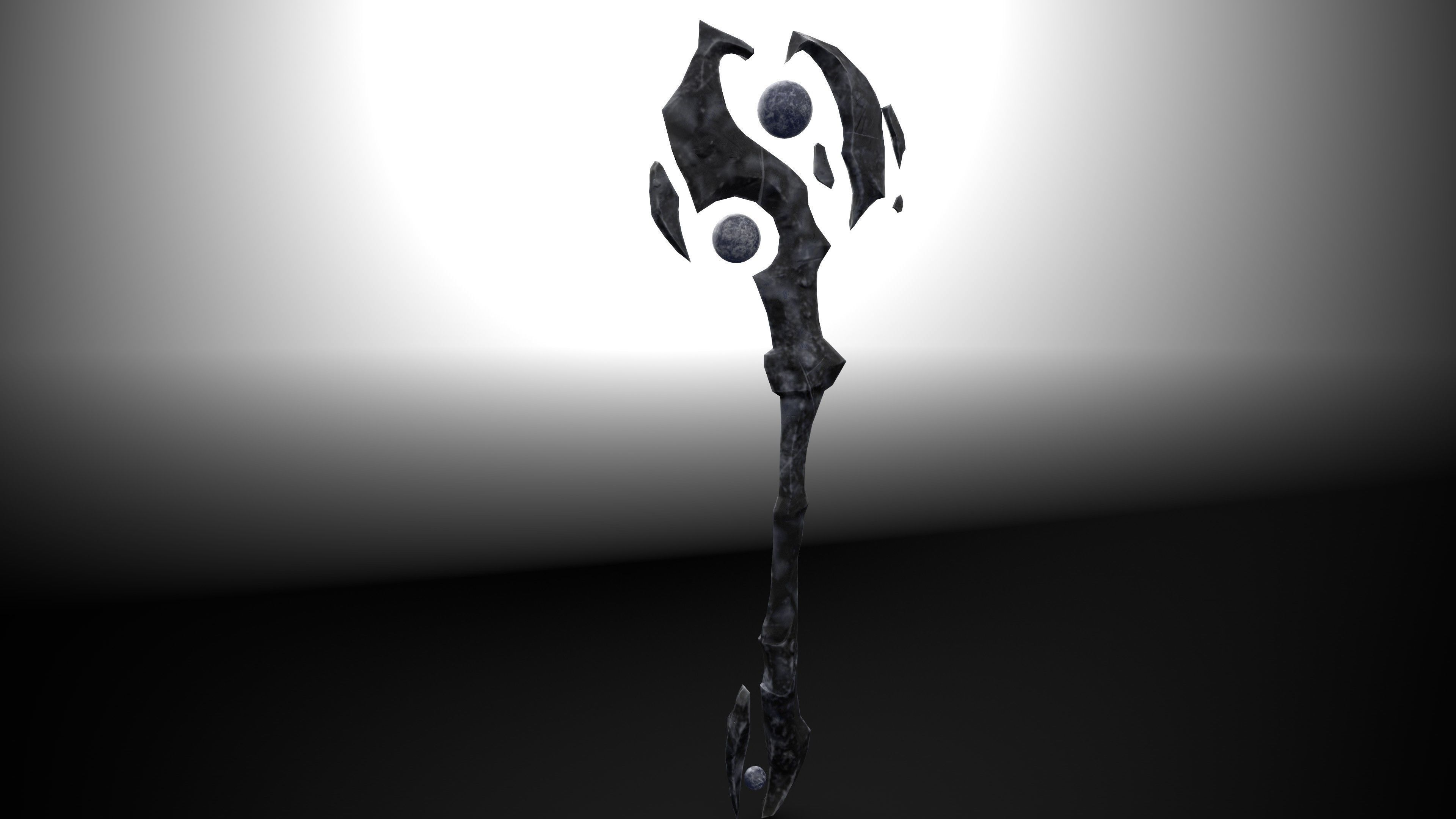 3D model Magic crystal orb staff weapon In 6 color schemes VR / AR ...