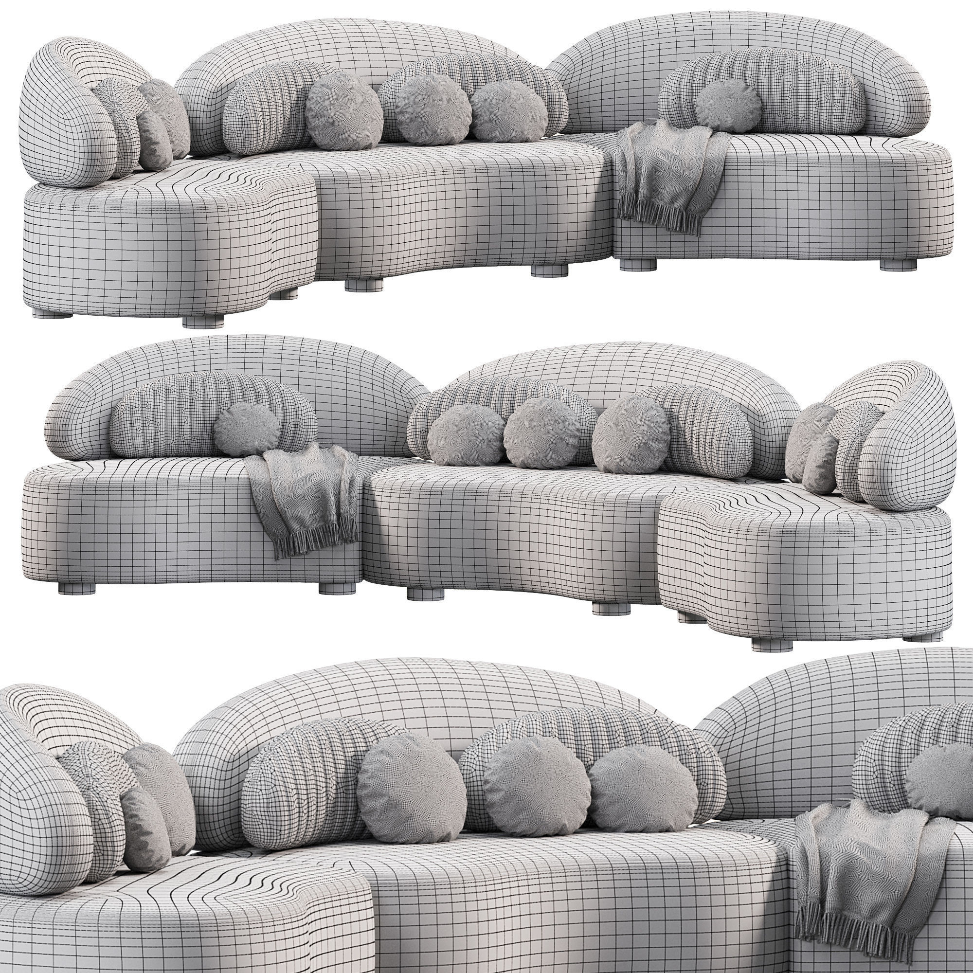 Modern Modular Sofa Velvet 3D model | CGTrader