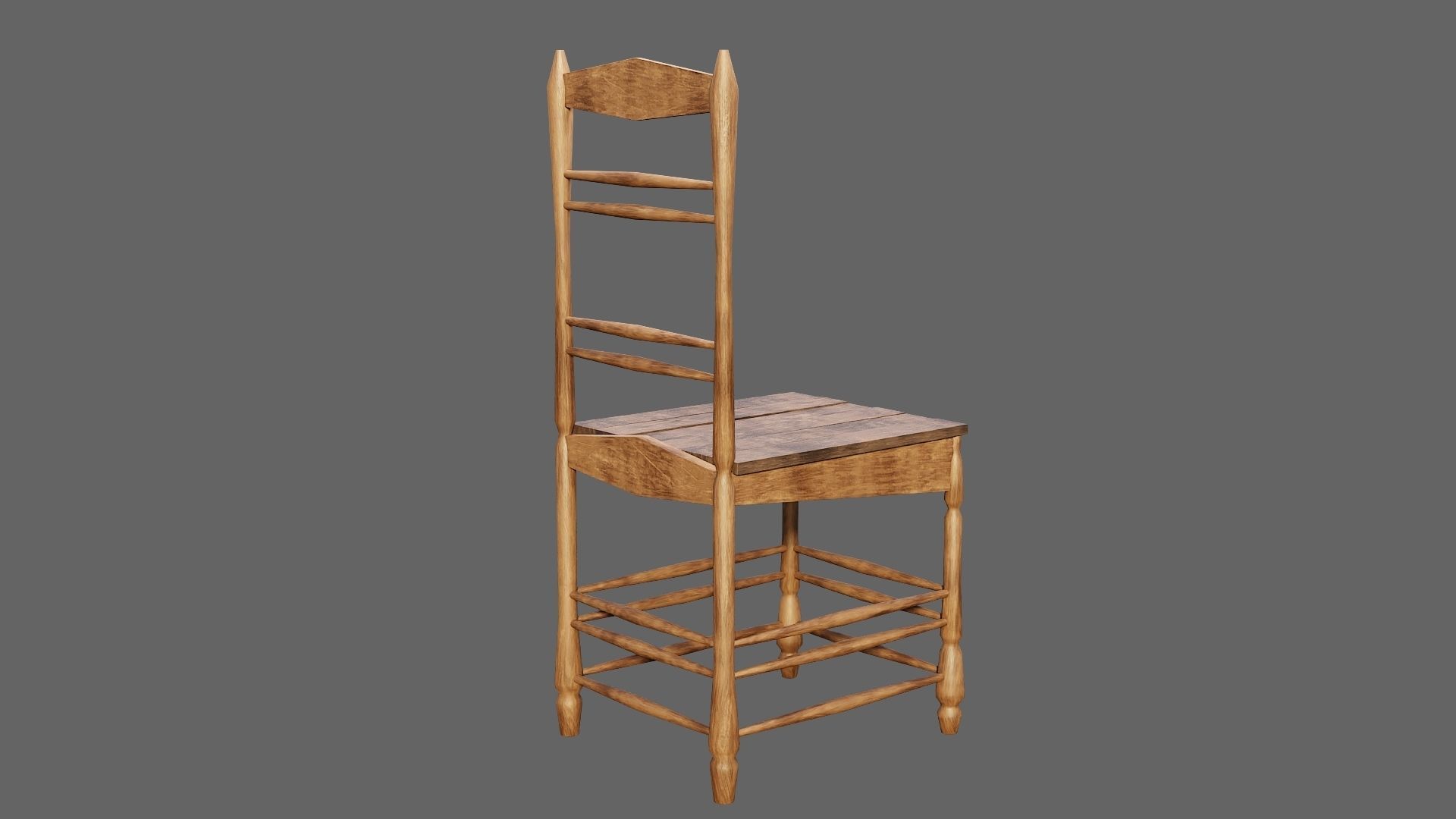 3D model PBR Wood Chair Model - 4K Textures Game Ready VR / AR / low ...