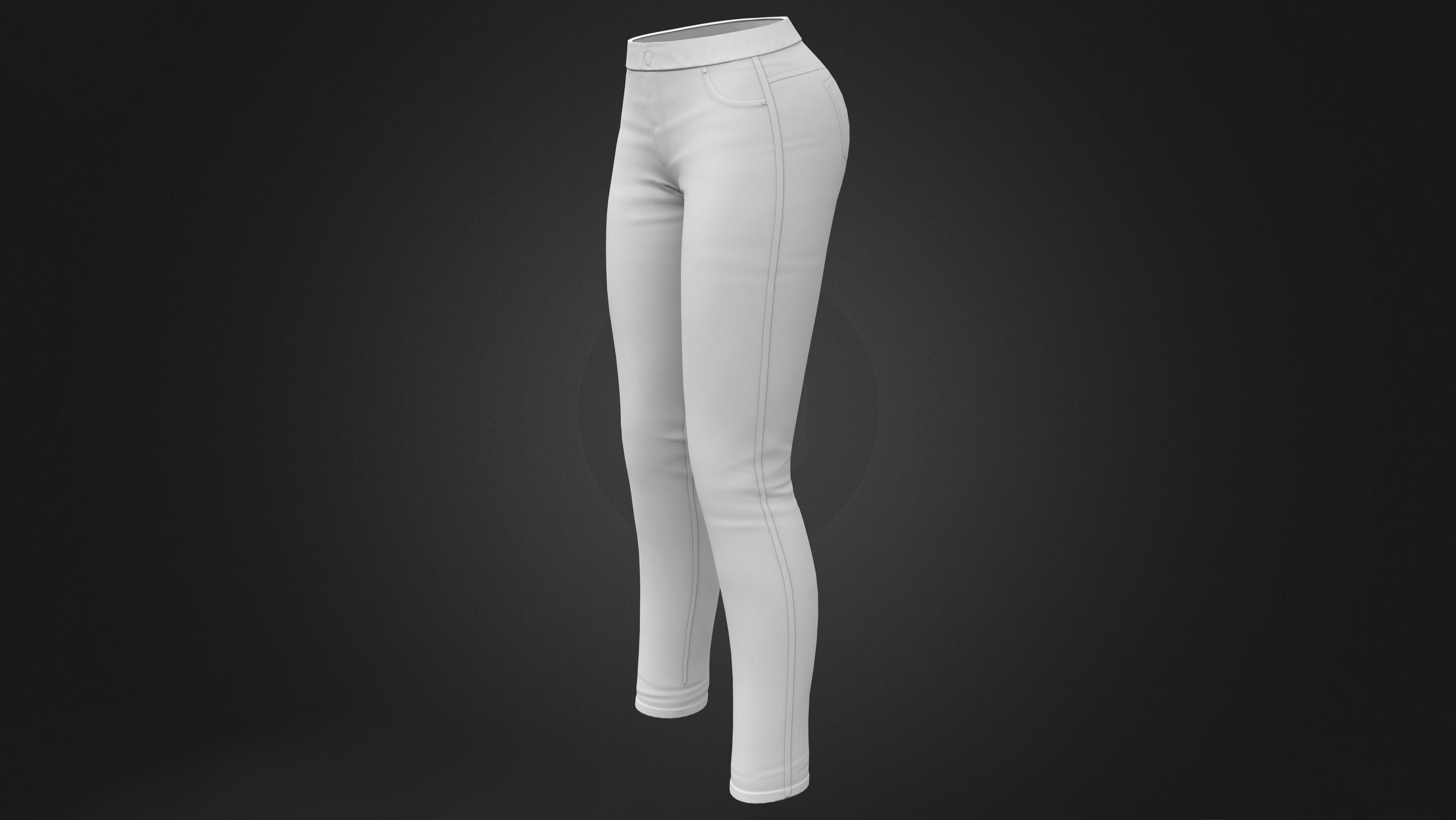 3D model Female Blue Denims Pants VR / AR / low-poly | CGTrader