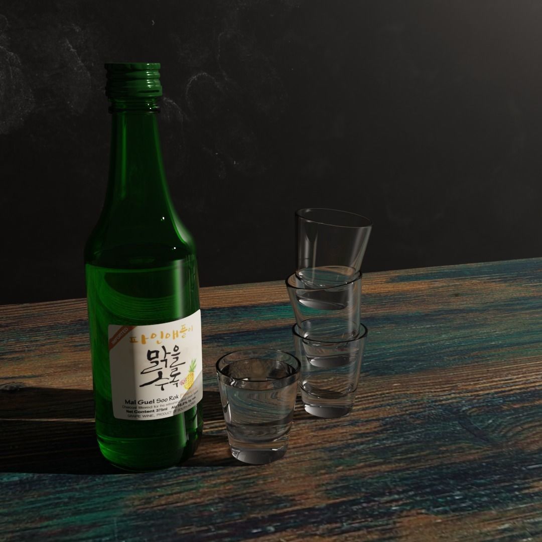 Korean soju 3D model | CGTrader