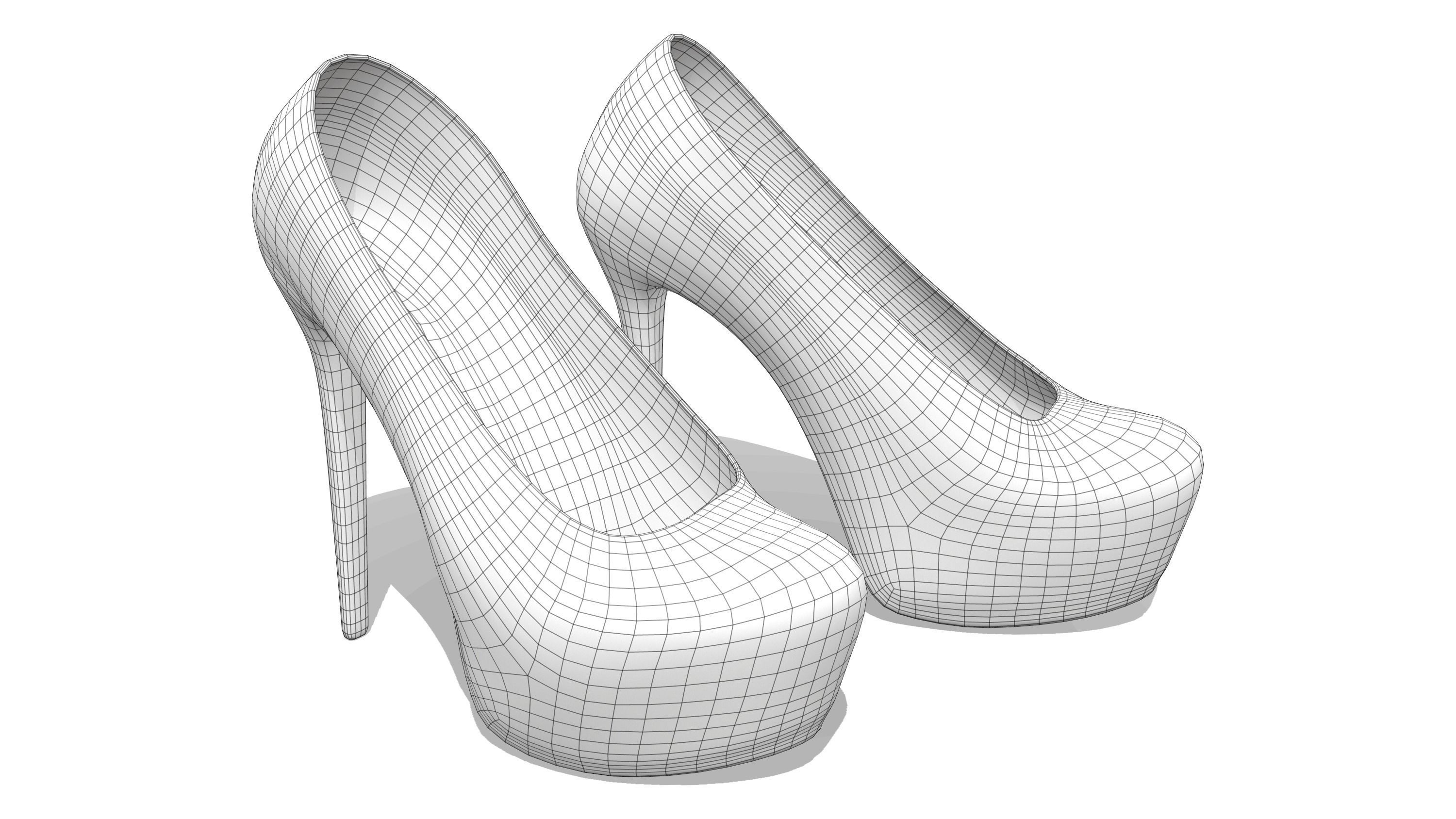 3D model Red Stiletto High Heel Pumps VR / AR / low-poly | CGTrader