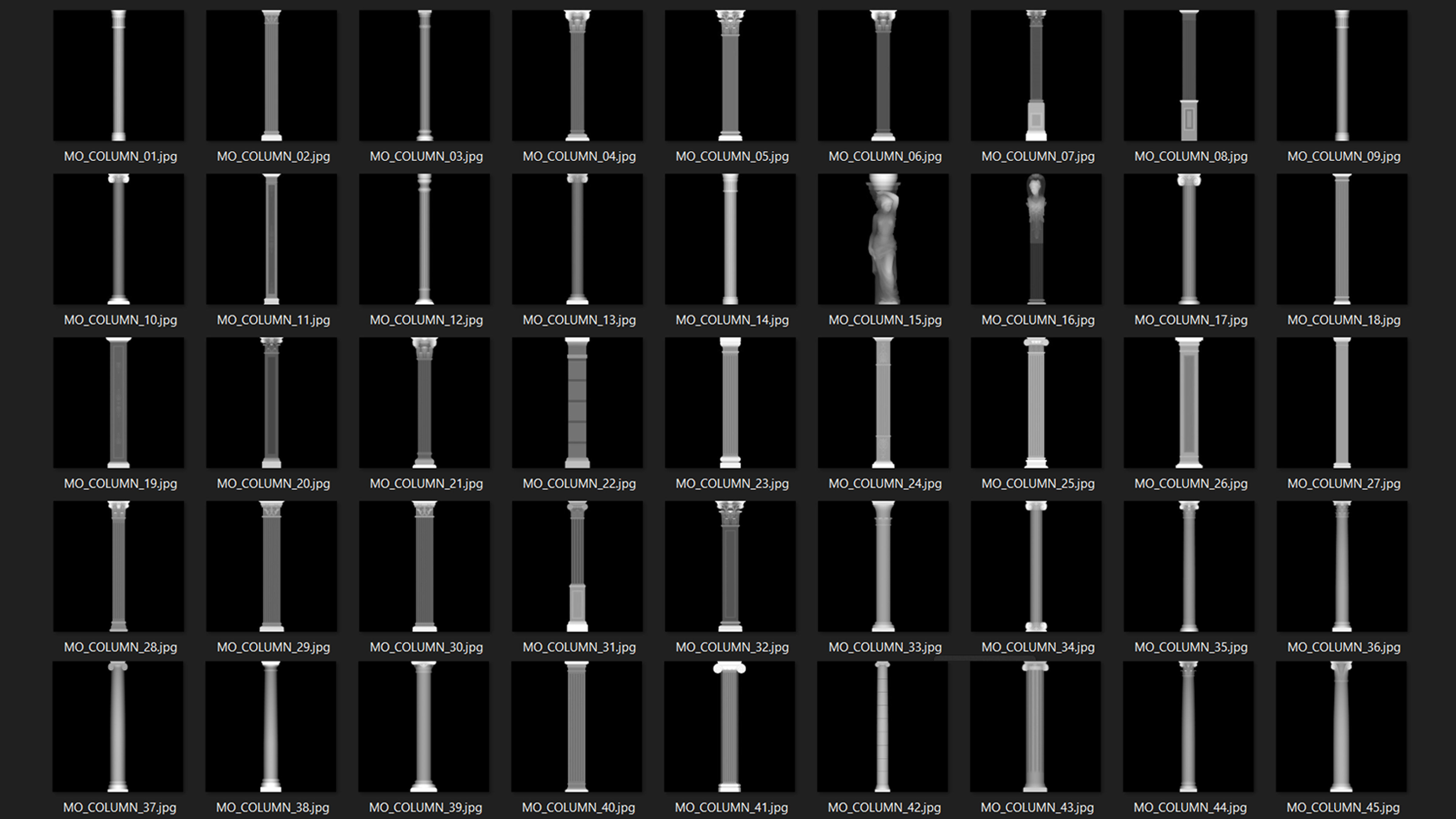 collection of classical coloumns 3D model | CGTrader