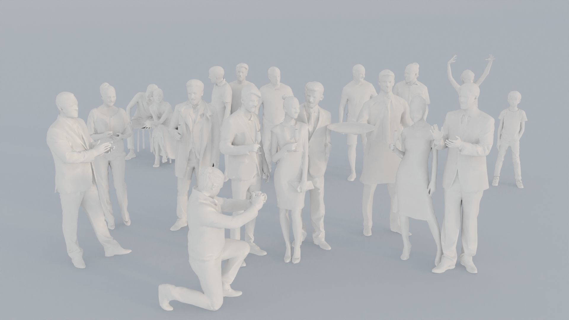 17 CROWDS ELE1 SUMMER SITTING PEOPLE SCANS MAN WOMAN 3D model 3D ...