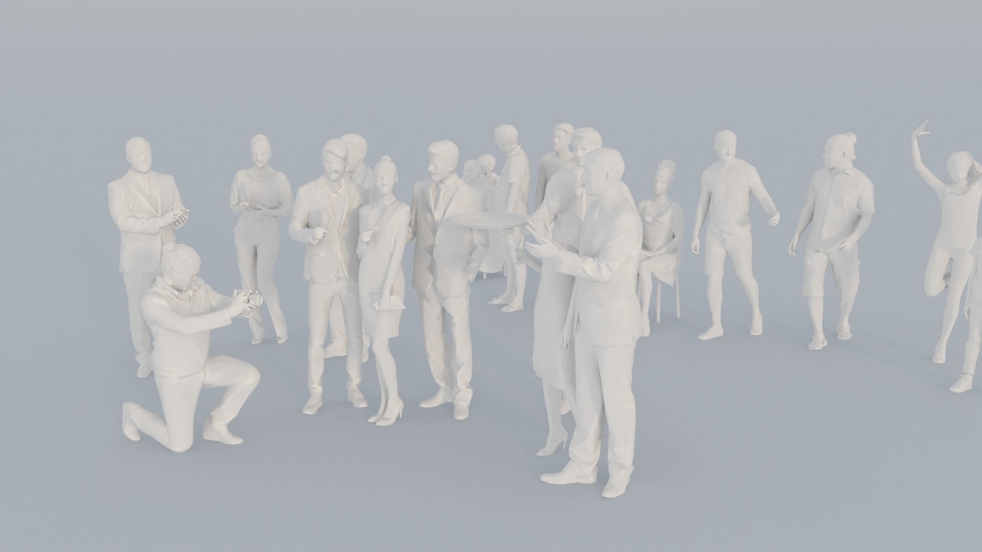 17 CROWDS ELE1 SUMMER SITTING PEOPLE SCANS MAN WOMAN 3D model 3D ...