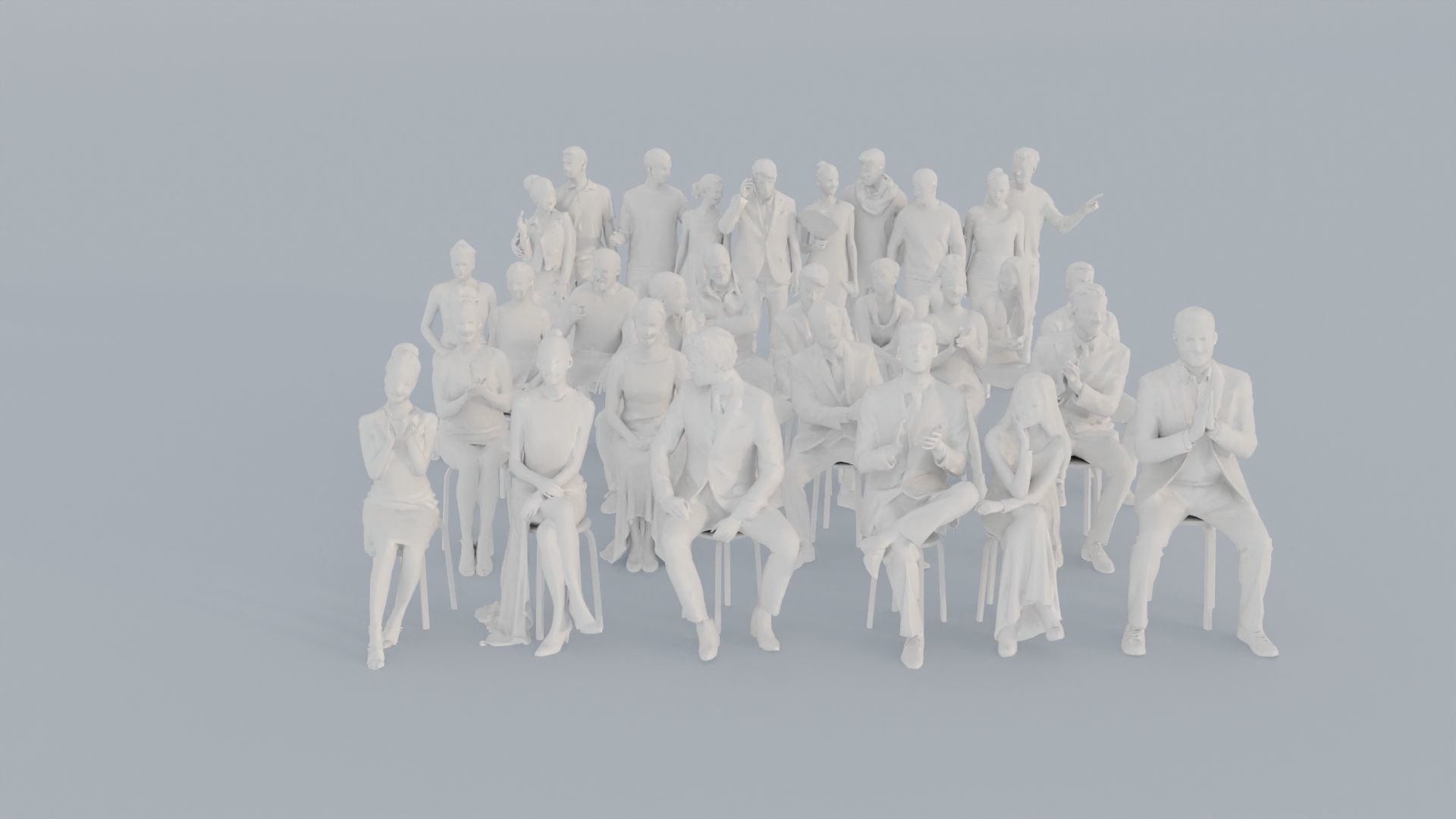 21 LP THIRTIES ELEGANT SITTING CASUAL CROWDS MAN SITTING WOMAN 3D model ...