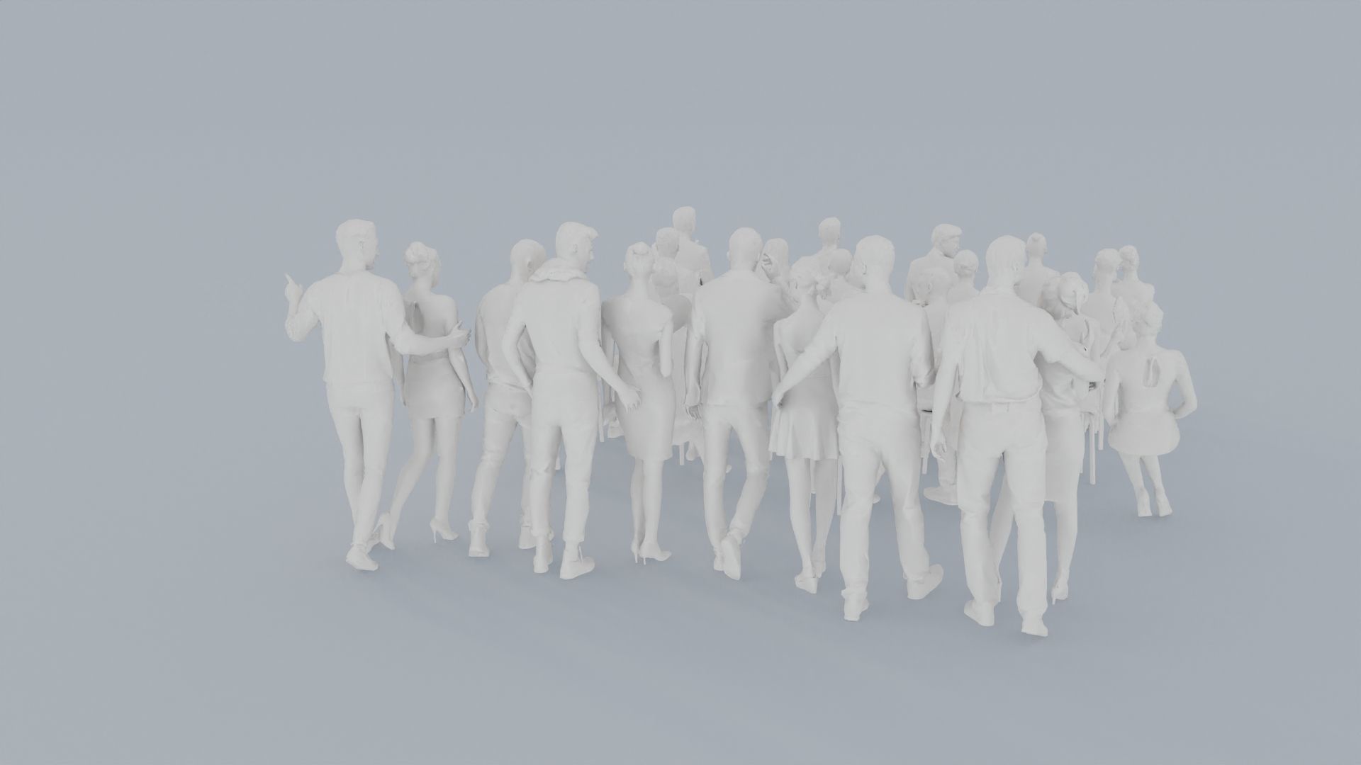 21 LP THIRTIES ELEGANT SITTING CASUAL CROWDS MAN SITTING WOMAN 3D model ...