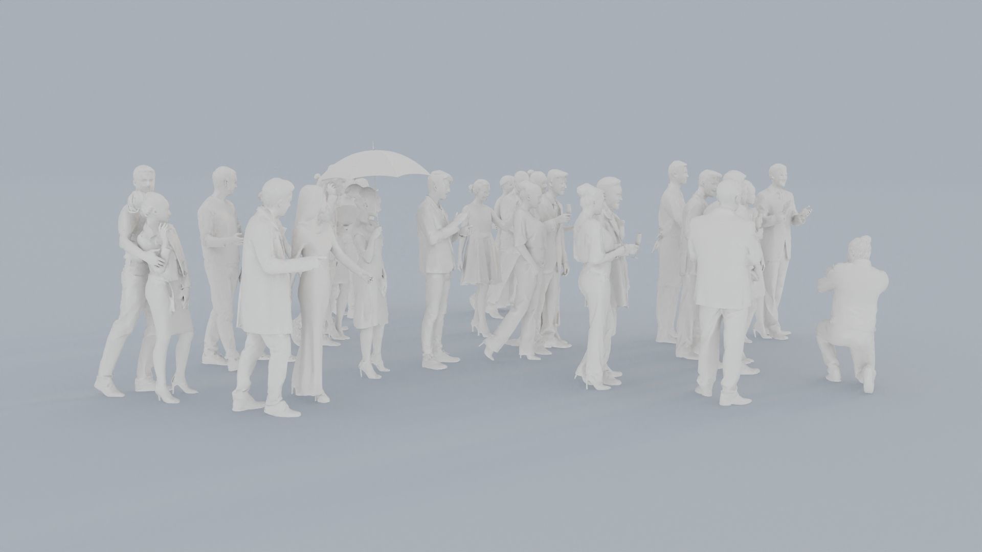 08 LP THIRTIES ELEGANT CASUAL CROWDS MAN SITTING WOMAN 3D model 3D ...