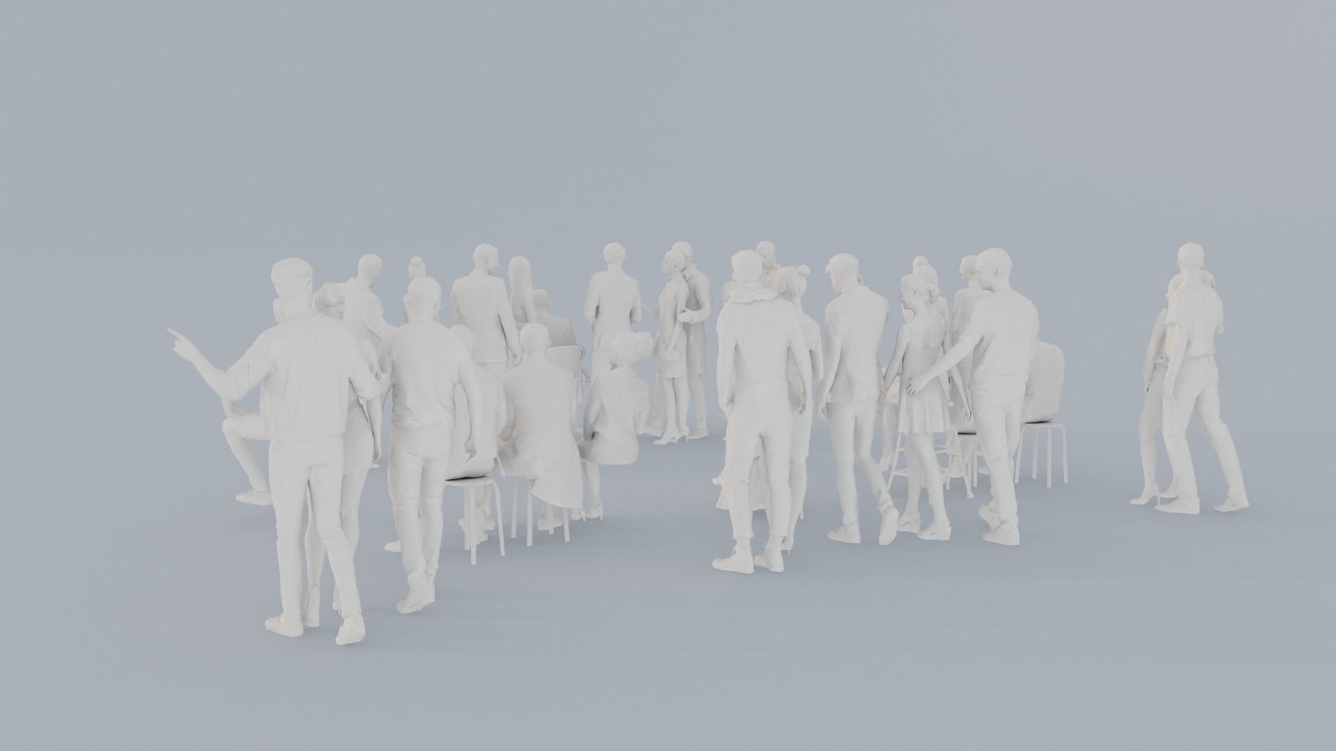05 LP THIRTIES BUSINESS CAFE CASUAL CROWDS MAN SITTING WOMAN 3D model ...