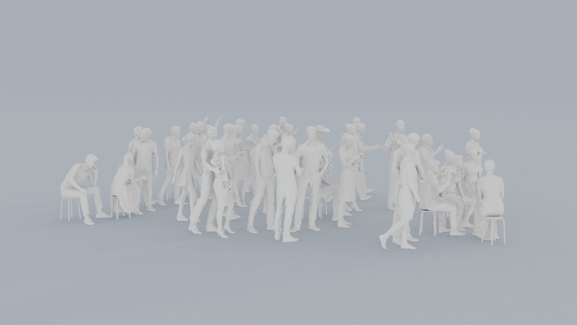 07 CASU1 CASU2 SUMMER01 CAFE1 SITTING PEOPLE SCANS MAN WOMAN 3D model 3D printable | CGTrader