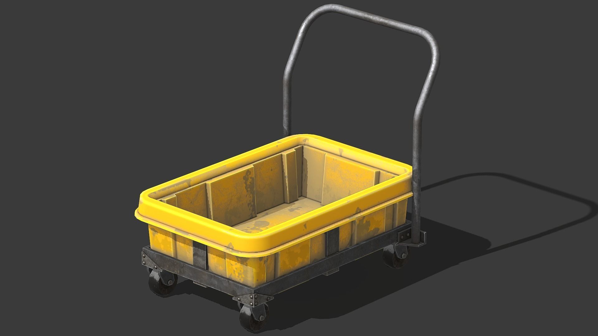 3D model Old Chemical Resistant Spill Trolley - PBR Game Ready VR / AR ...