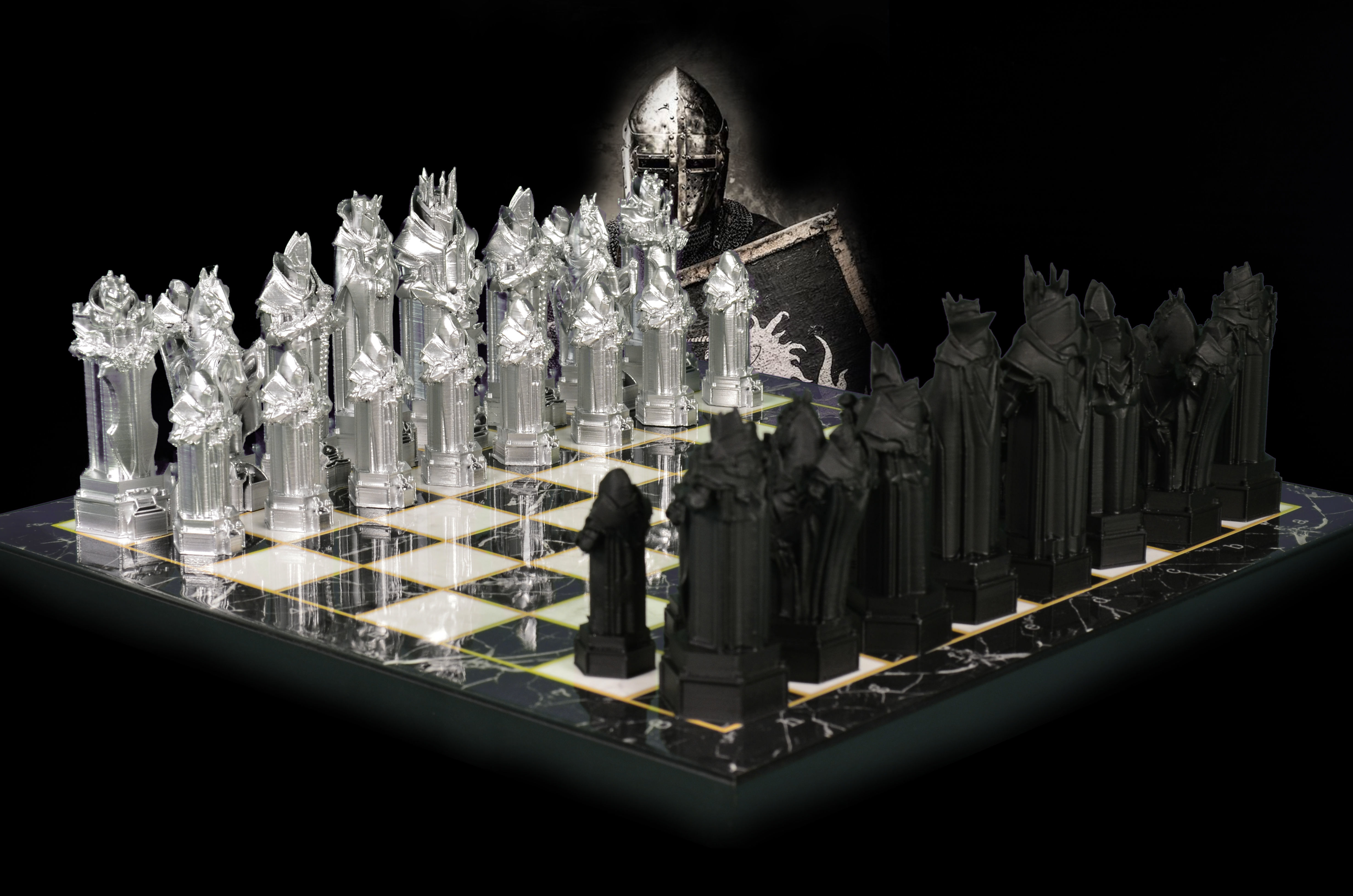 Knight - Crusader V2 Chess Set - 6 Chess Pieces 3D model 3D printable | CGTrader