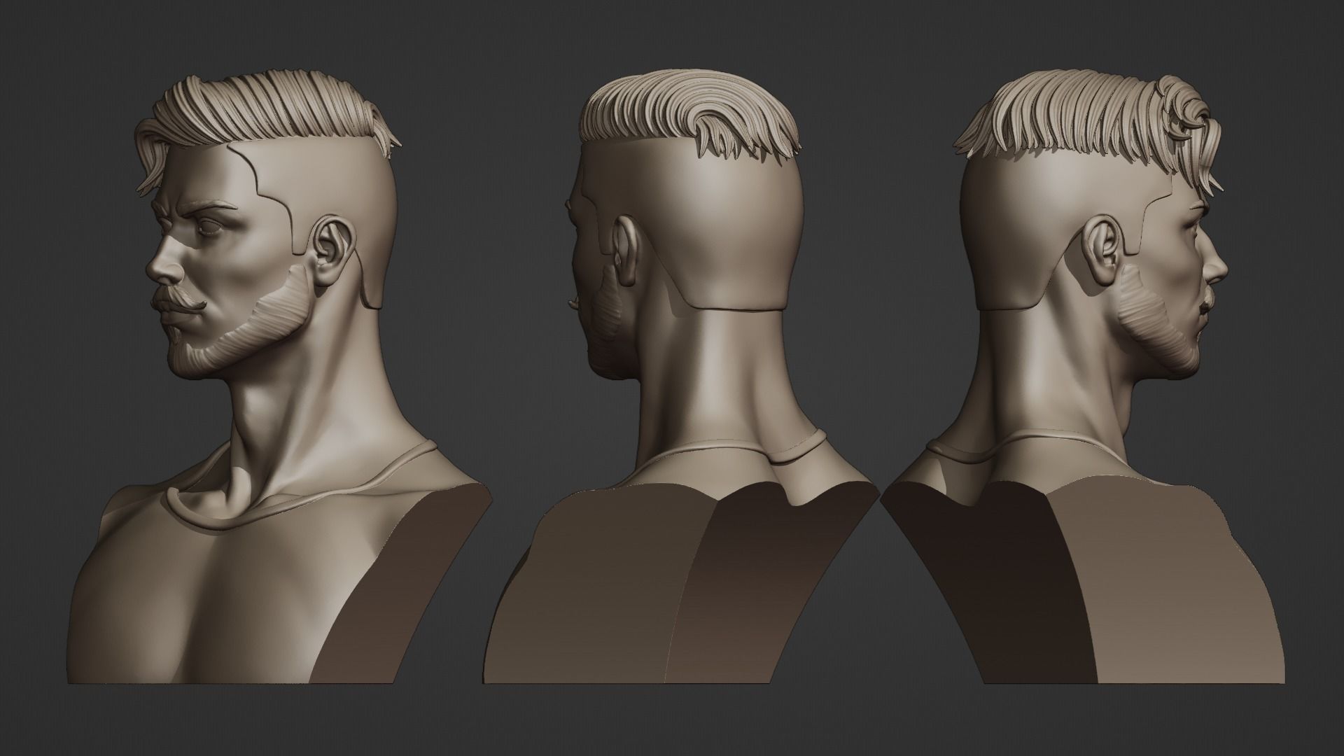 Stylized Male Bust 3D model 3D printable | CGTrader