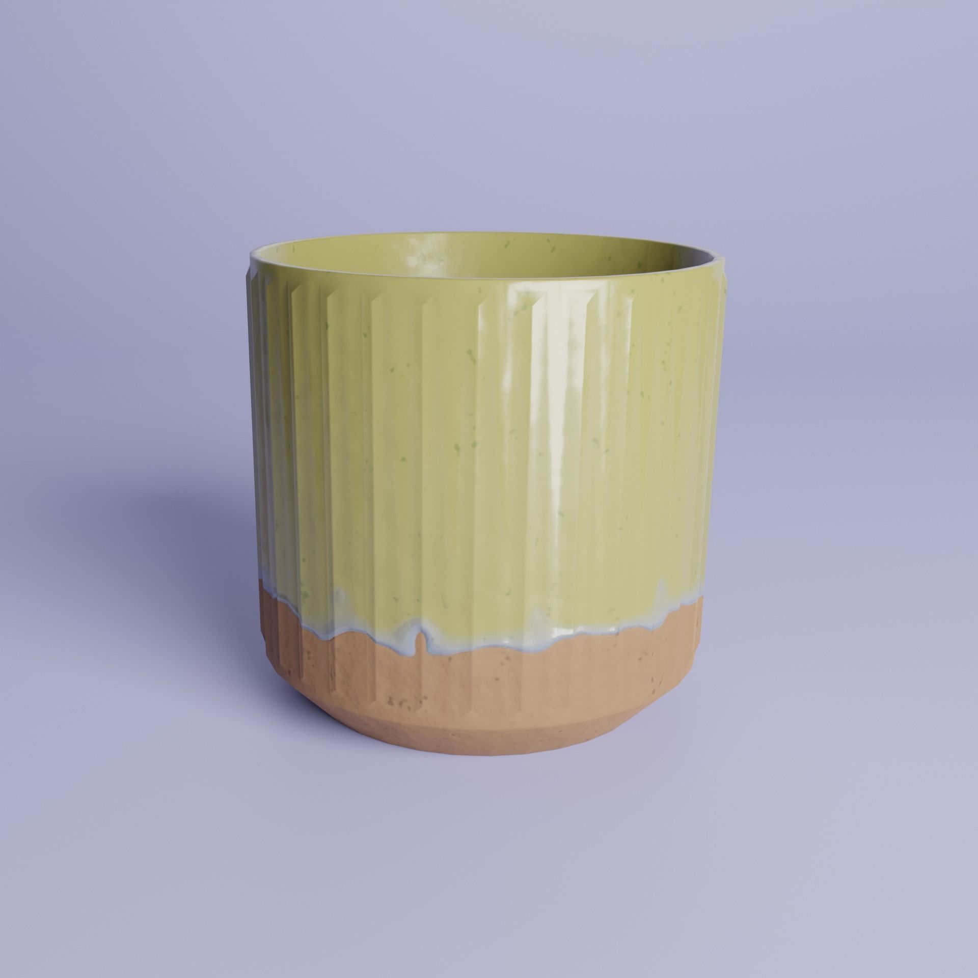 Lime colored ceramic terracotta pot free VR / AR / low-poly 3D model ...