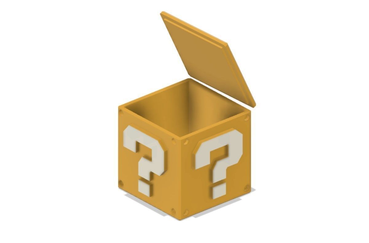 Mario Question Block Storage Box 3D model 3D printable | CGTrader