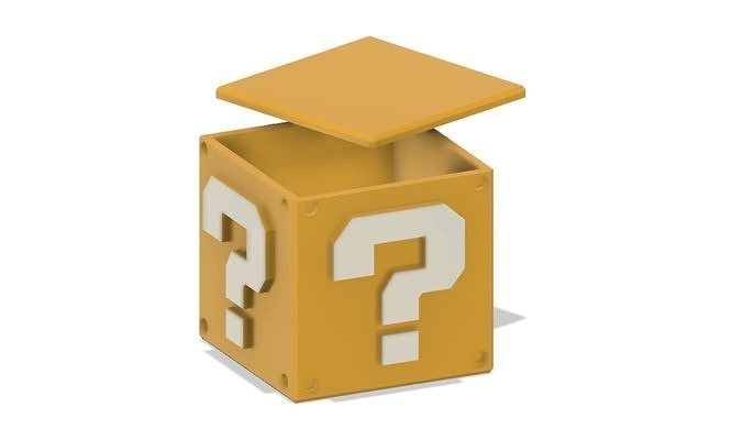 Mario Question Block Storage Box 3D model 3D printable | CGTrader