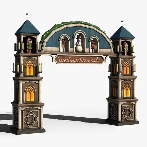 German christmas market gate 3D model | CGTrader