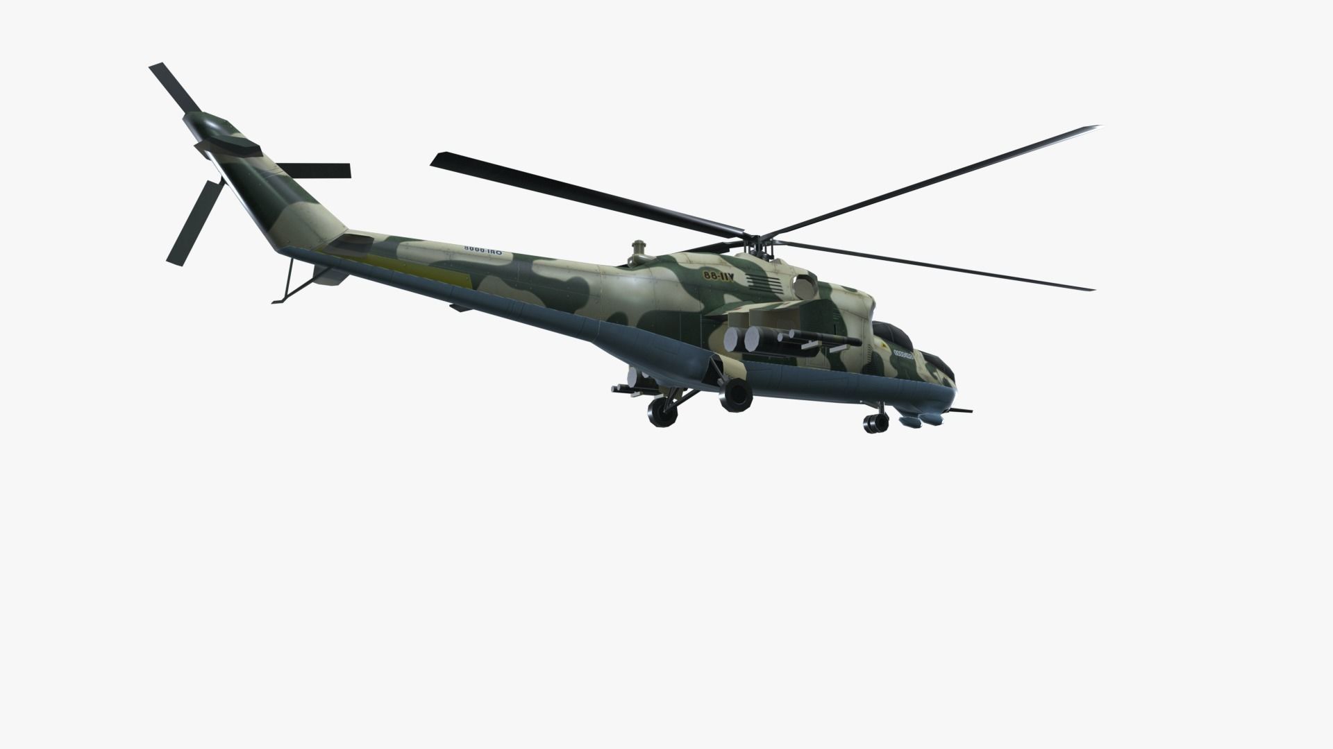 3D model Low Poly Mil Mi-24 VR / AR / low-poly | CGTrader