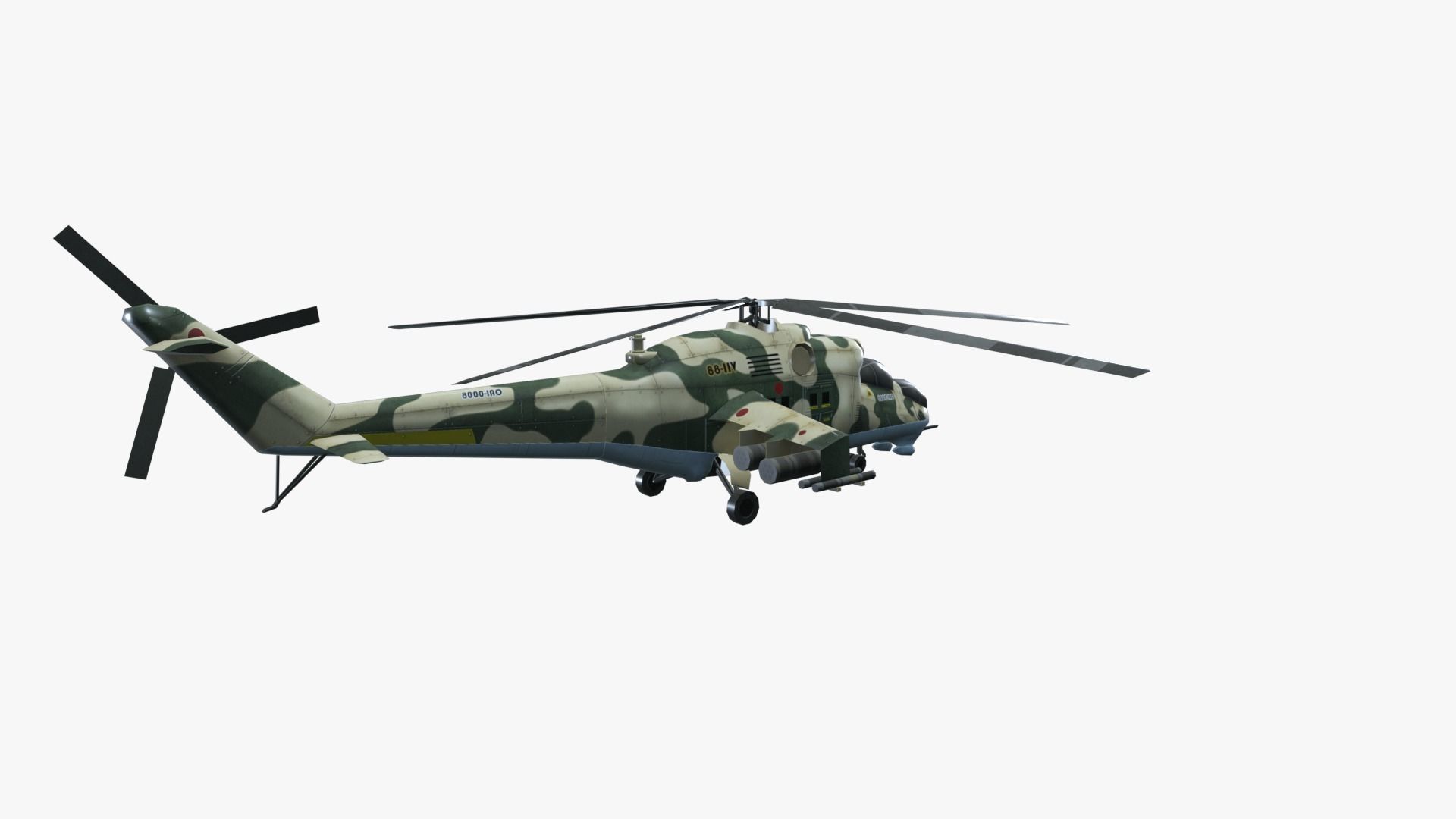3D model Low Poly Mil Mi-24 VR / AR / low-poly | CGTrader
