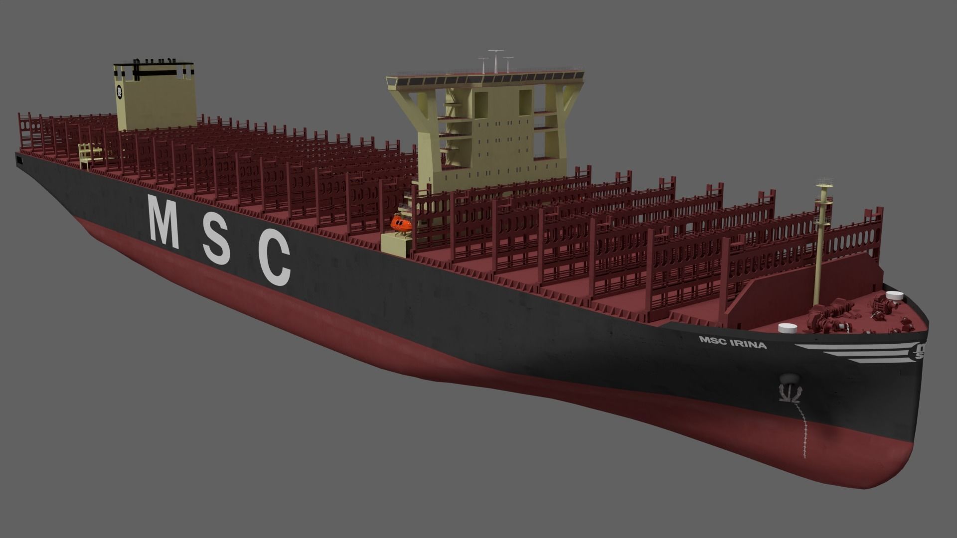 MSC Irina container ship lowpoly 3D model | CGTrader